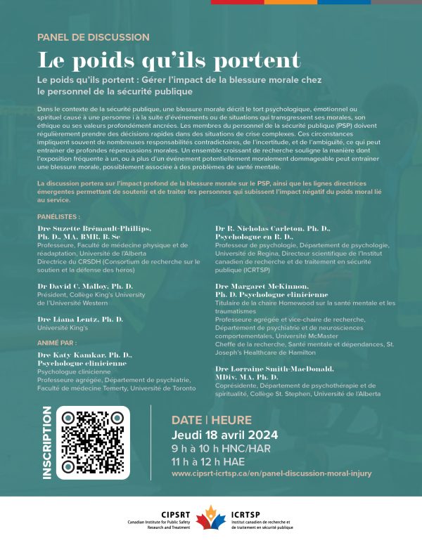 CIPSRT | Panel de discussion: Le poids qu’ils portent : Gérer l’impact ...