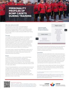 CIPSRT | Personality profiles of RCMP cadets starting training